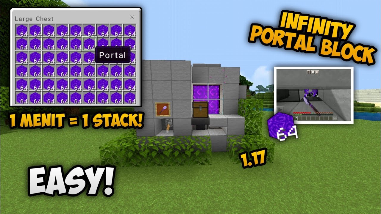 Tutorial Cara Membuat FARM BLOCK PORTAL Untuk MCPE 1.17 (MCPE/Xbox/PS4 ...