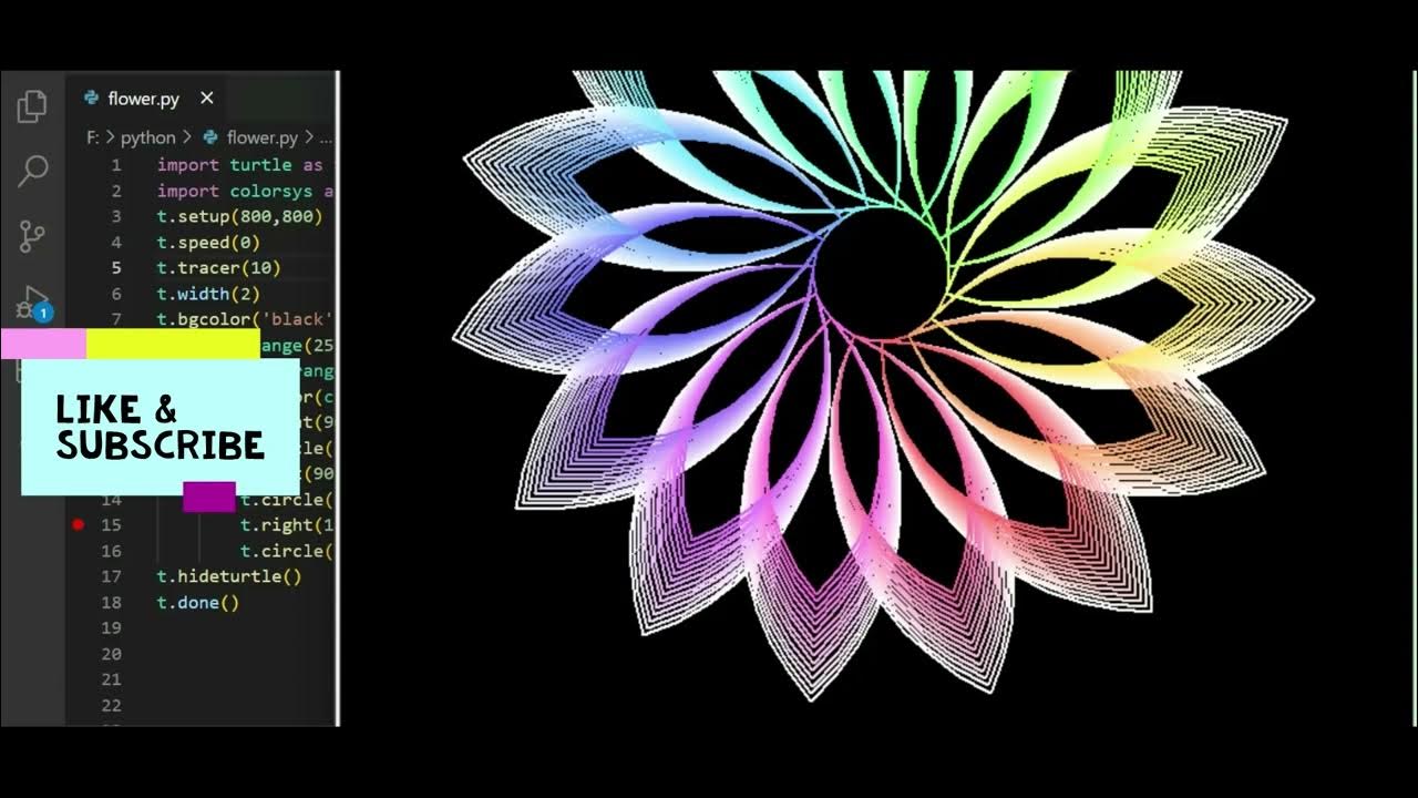 Graphical Flower Using Python Turtle🐢🐢flower Youtube