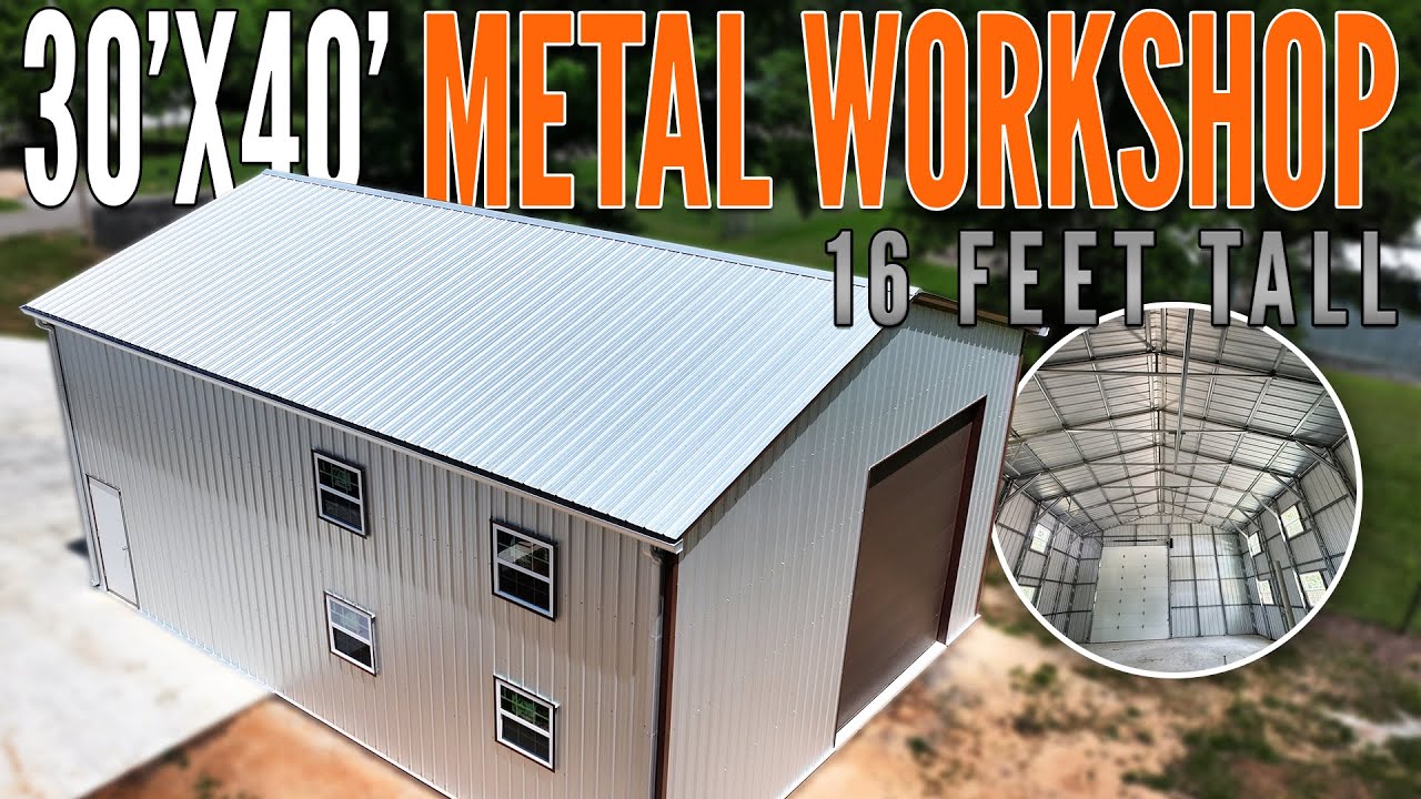 30'x40' Metal Workshop TOUR in Carthage, TX | 16 feet Tall?!| WolfSteel ...