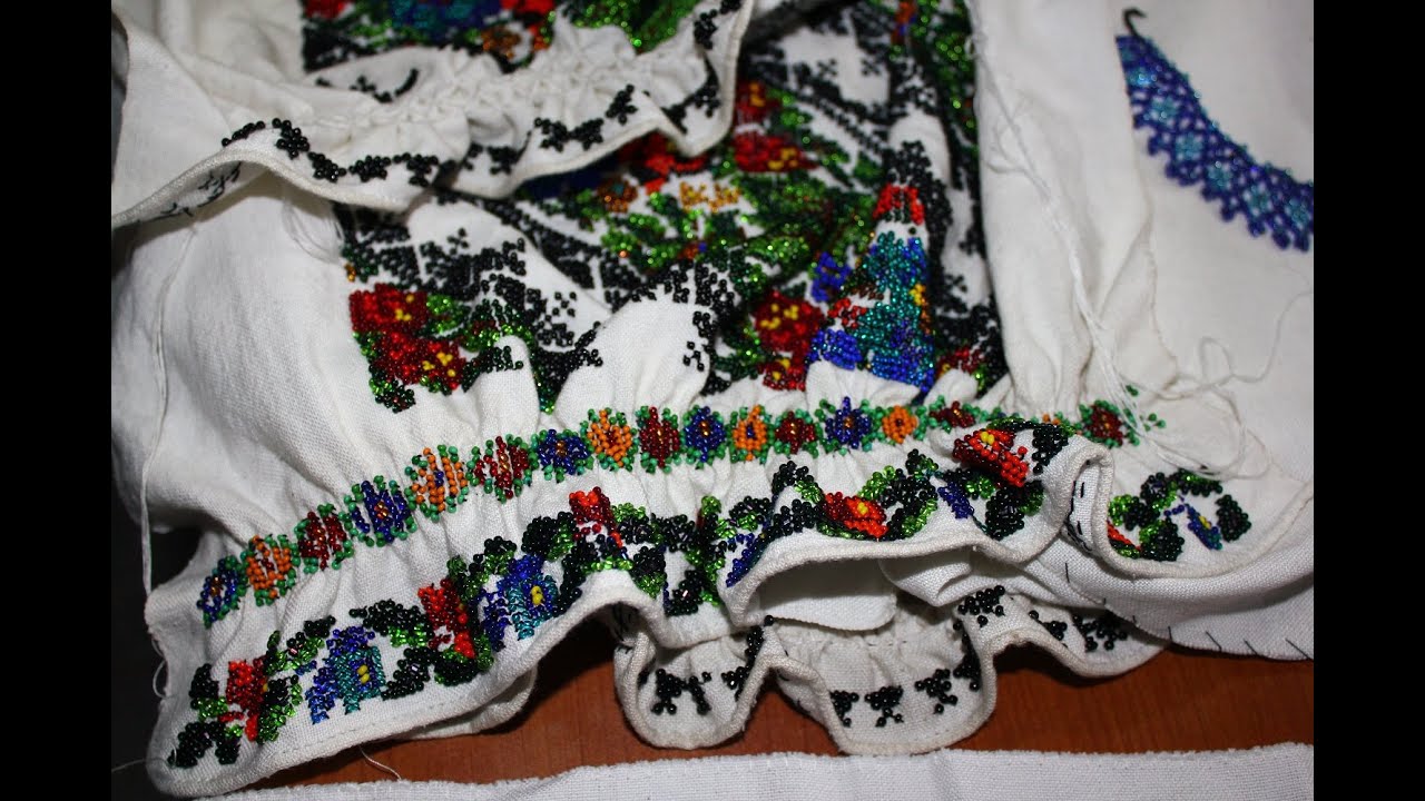 How is the Romanian Traditional Beaded Blouse made - YouTube