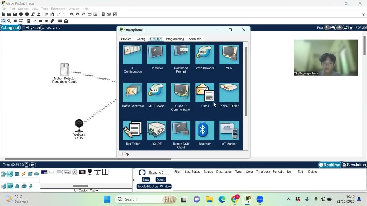SIMULASI MOTION DETECTOR, CCTV, dan SIRINE dengan CISCO PACKET TRACER - YouTube