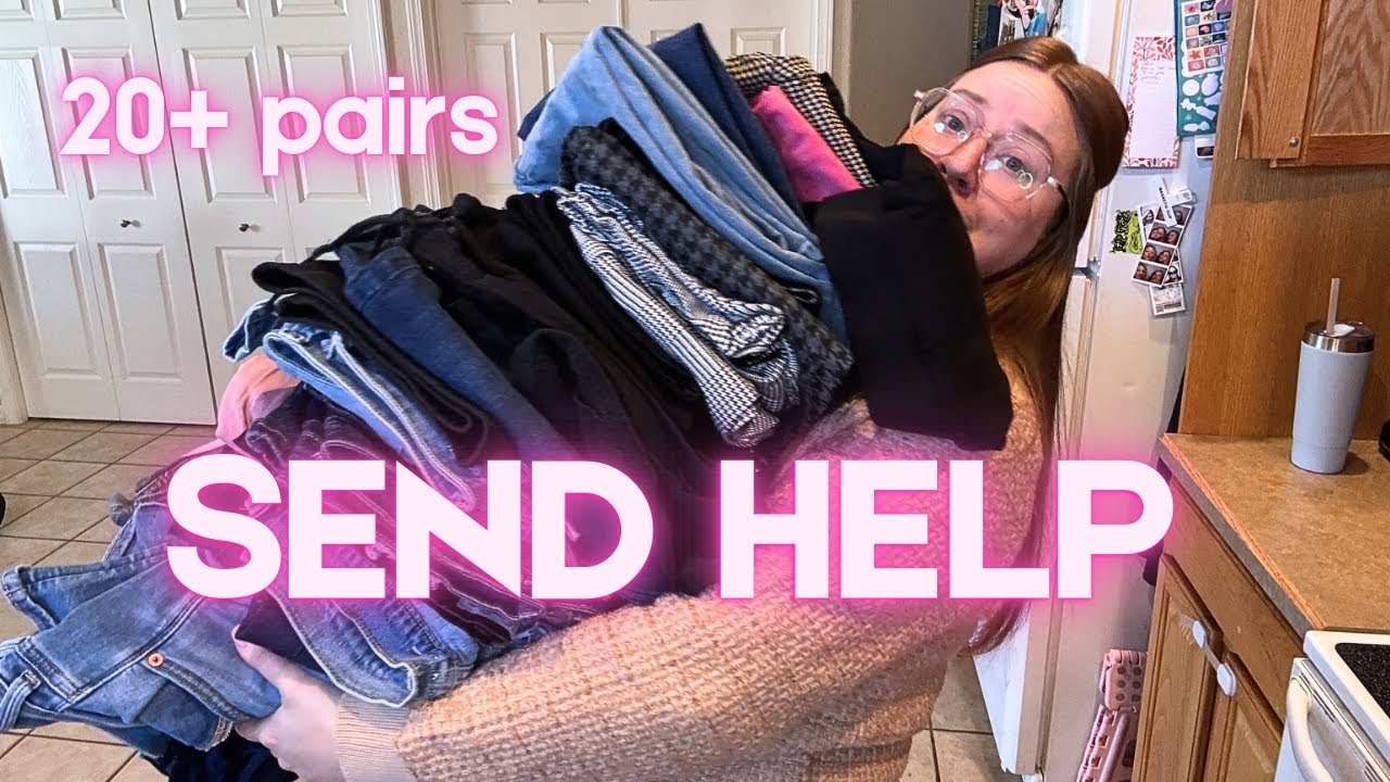 Trying On ALL My Pants 😅 | Closet Clean Out + Saying Goodbye to 15 ...