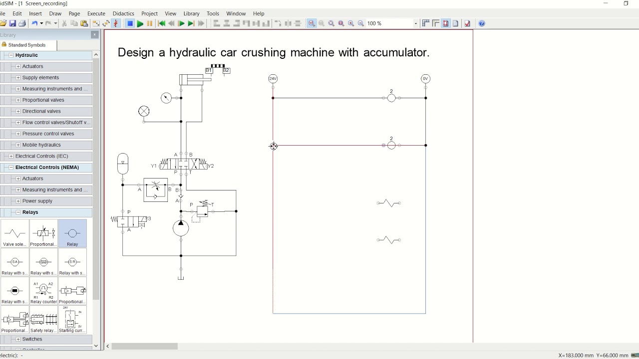 Electro hydraulic circuit PLC - YouTube