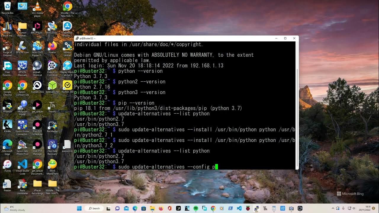 How to change the default version of Python running on your Raspberry Pi - YouTube