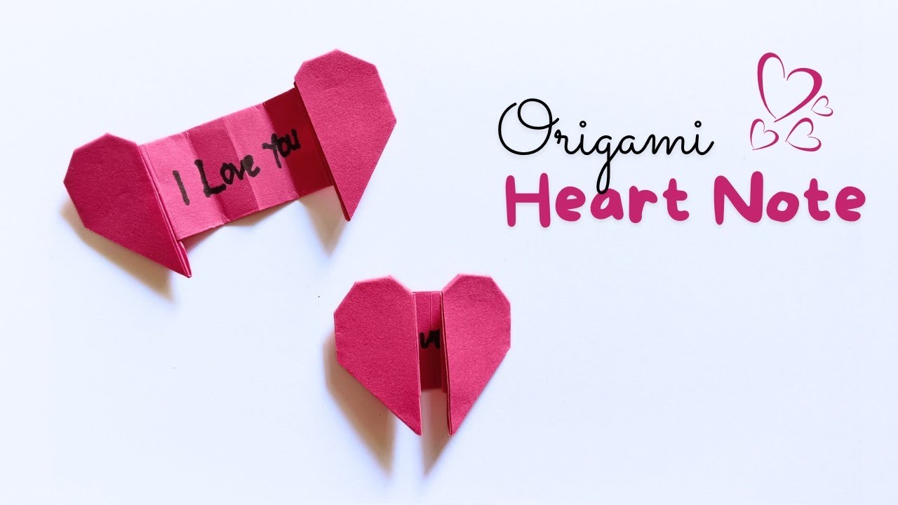EASY ORIGAMI HEART NOTE | DIY PAPER HEART WITH SECRET MESSAGE | FUN ...
