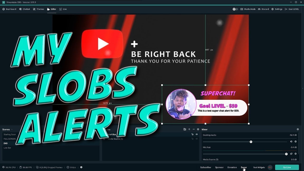 Streamlabs Custom Alerts for my YouTube Live stream (BTS) - YouTube