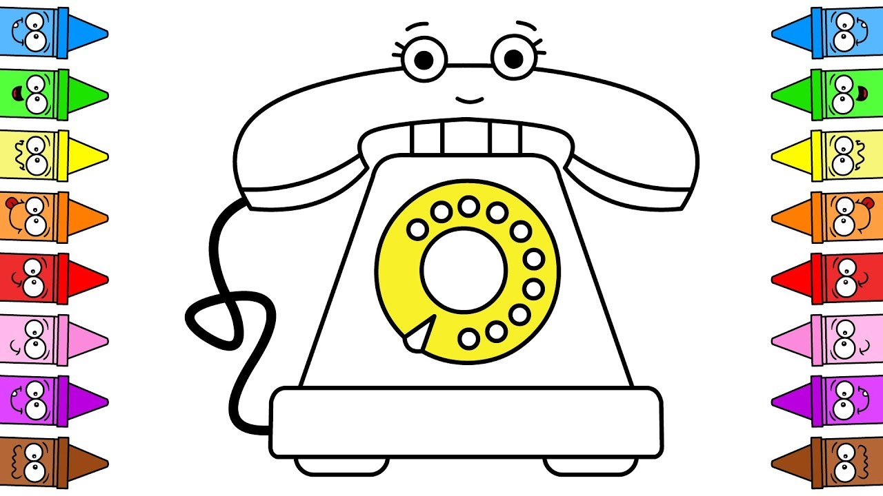 Drawing Old Phone | How To Draw Phone Step by Step | Baby Phone Toy ☎ ...