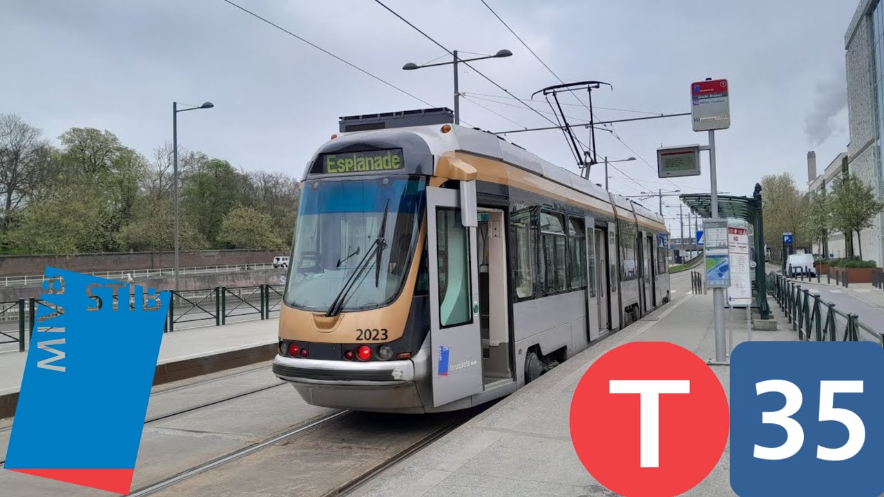 STIB Tram 35 Trajet complet (Esplanade vers Docks Bruxsel) dans un ...