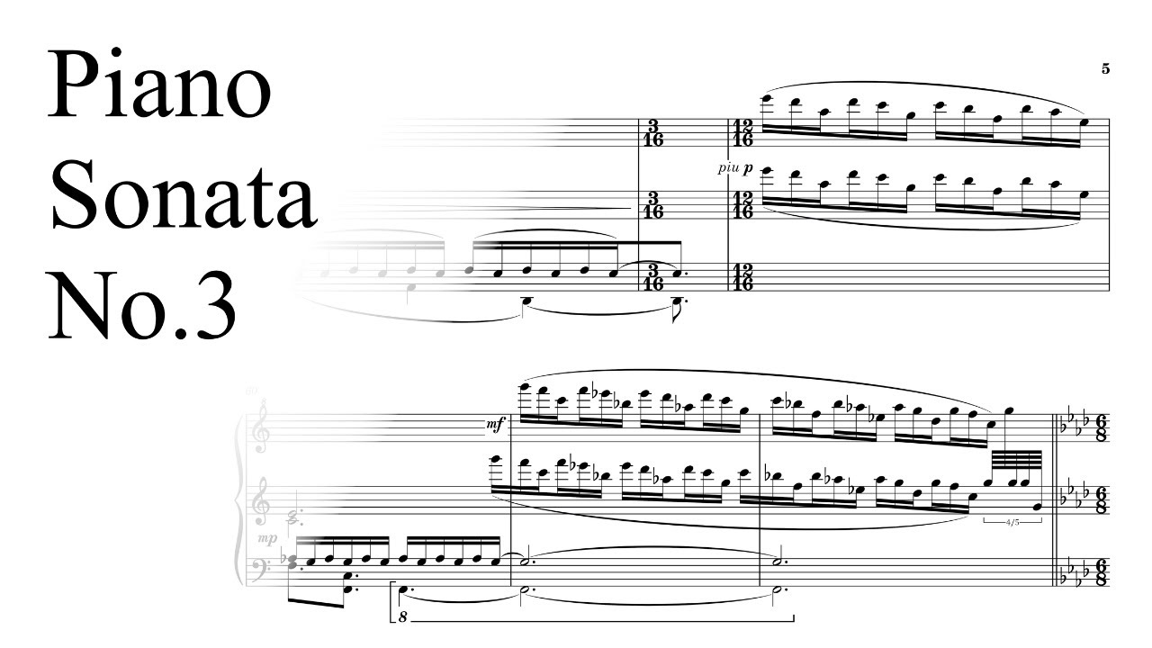 Chih-Yao Lee - Piano Sonata No.3 (score video) - YouTube