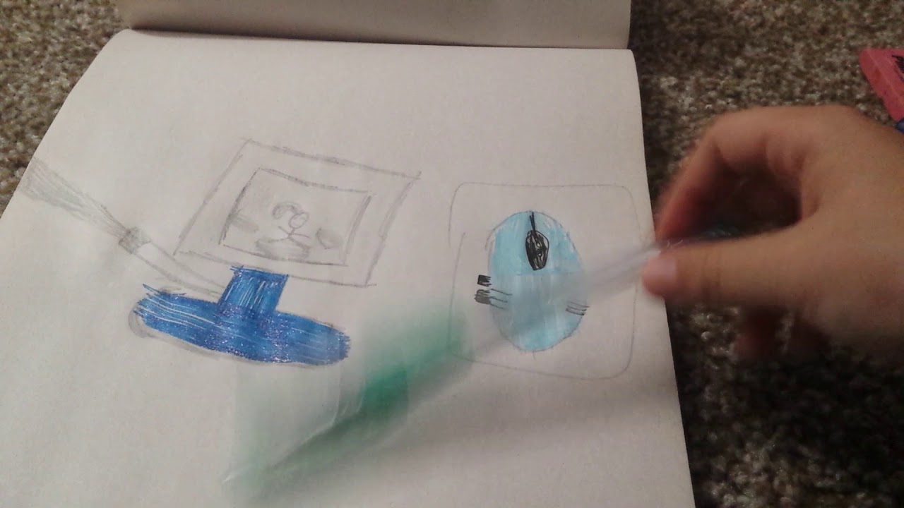 How to draw a conputer - YouTube