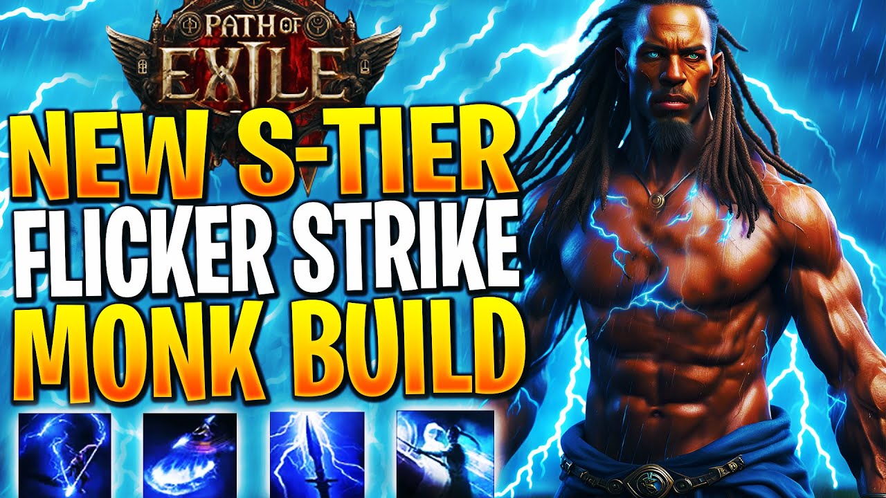NEW TOP 1 BUILD! FLICKER STRIKE MONK BUILD! Path of Exile 2 Monk Build ...