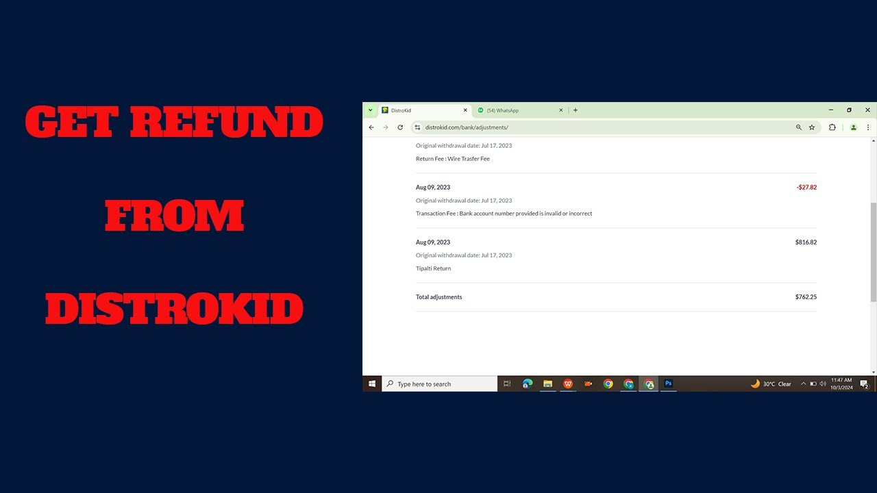 How to Get Refund for Money Earnings that Distrokid Sent to you, but ...