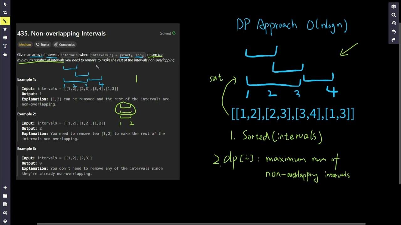 Amazon Interview Question Leetcode 435 Non Overlapping Intervals Python Youtube