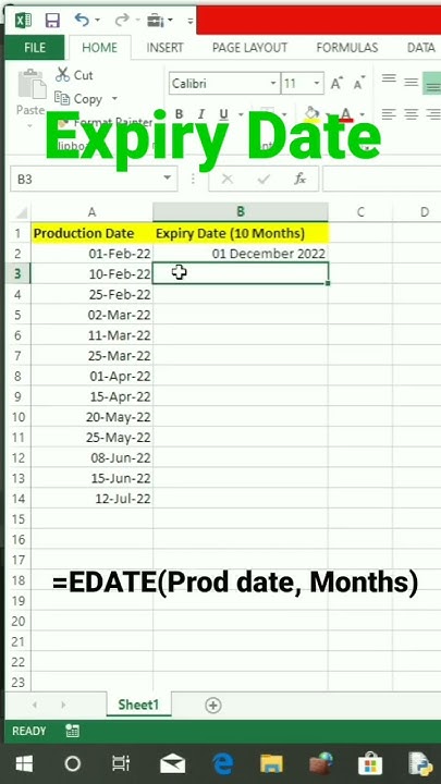 How to calculate expiry date in Excel - YouTube