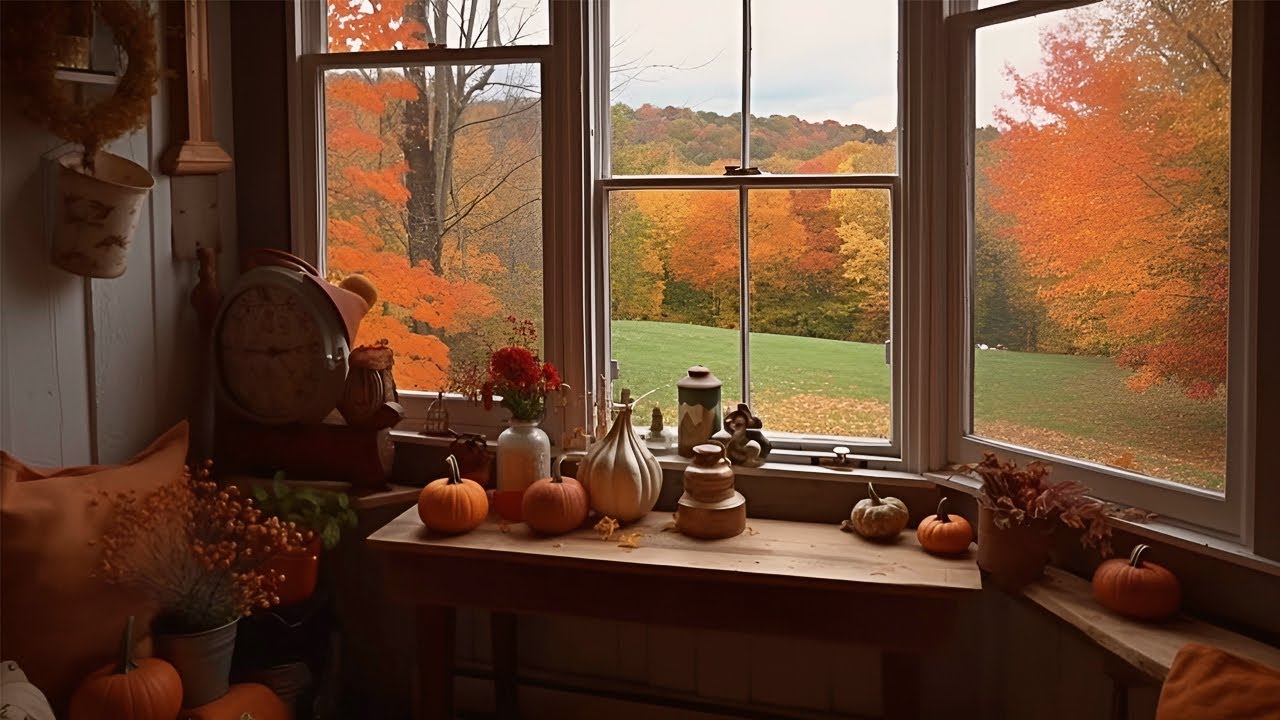 A Cozy Rainy Autumn Evening In Your Vermont Nook🍂 Fall Autumn Ambience ...