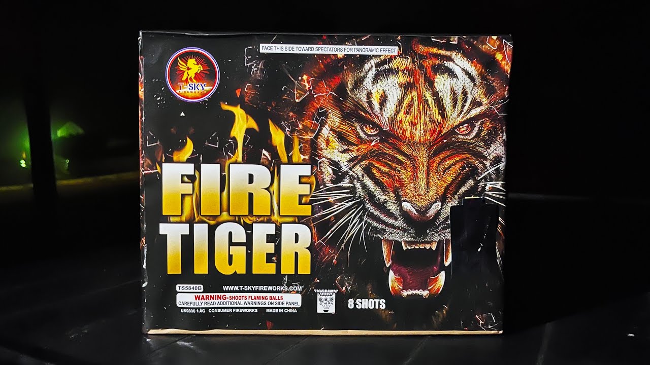 Fire Tiger by T Sky Fireworks (500g 8s) - YouTube