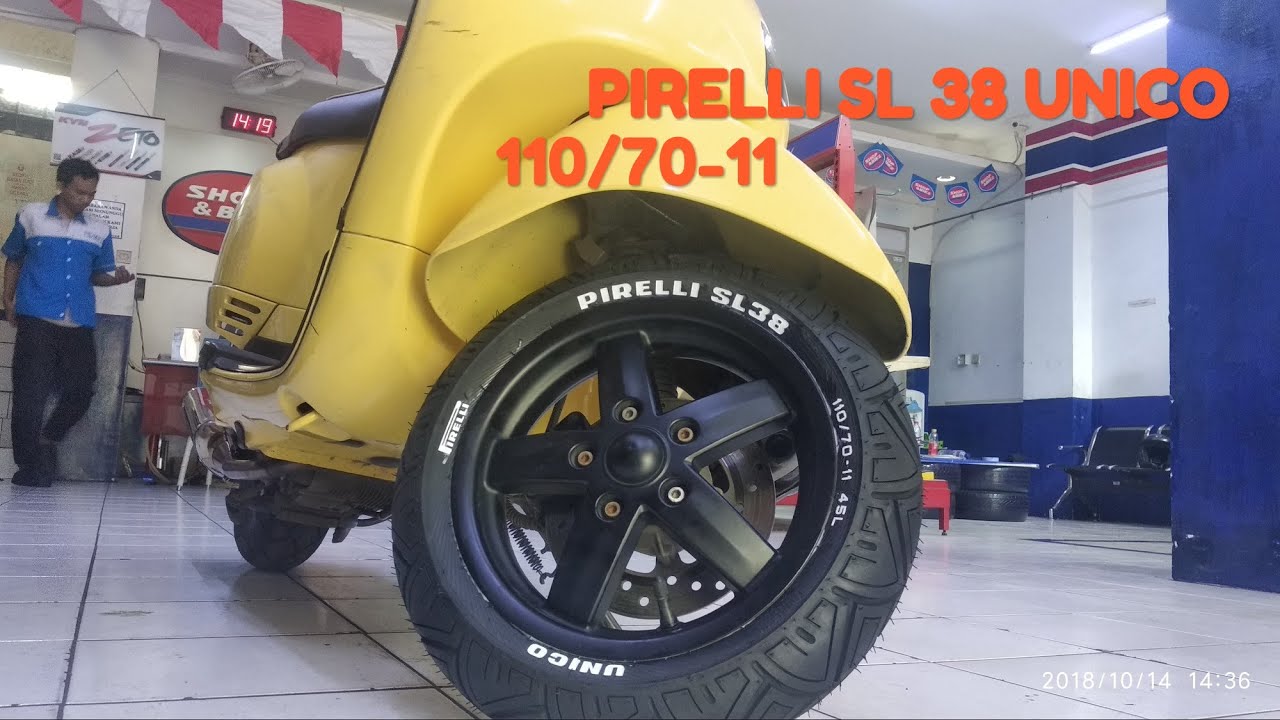 PIRELLI SL 38 UNICO 110/70-11 di Motor Vespa Lx - YouTube