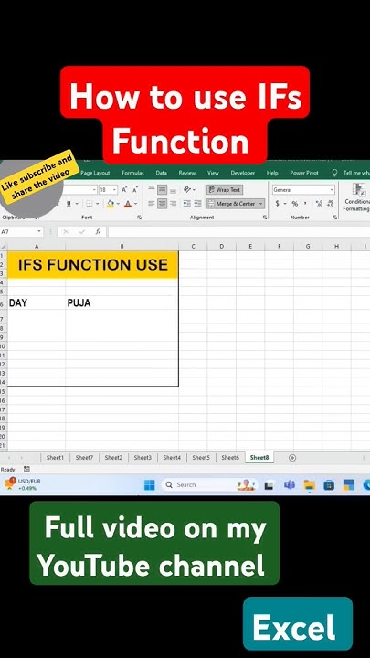 How to use IFs function in Excel. #shorts #shortsvideo #youtubeshorts #trending #excel #maadurga ...