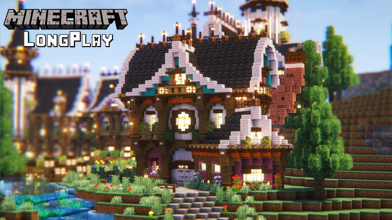 【Minecraft Relaxing Longplay】- Domed Roof Shop House - 【No Commentary ...