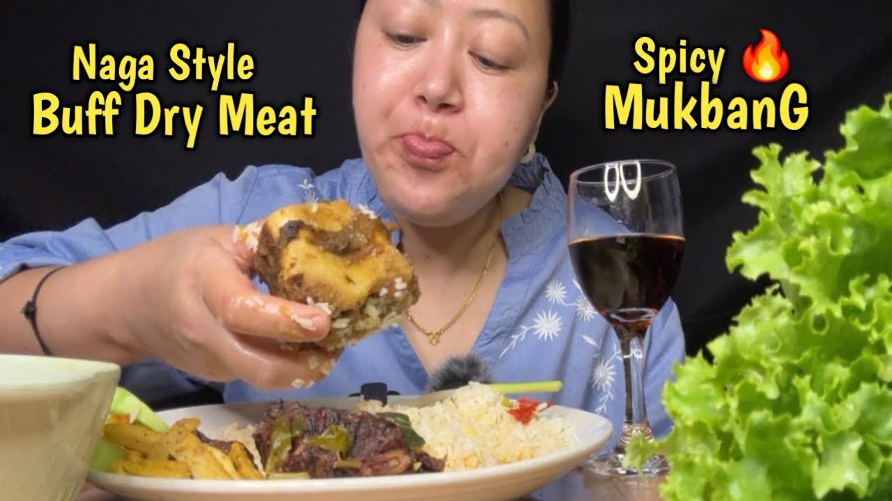 Authentic Naga Style MUKBANG With Buff Dry Meat & Bone Marrow - YouTube