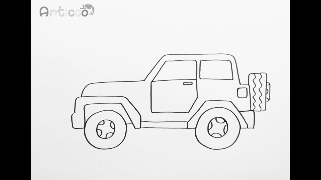 HOW TO DRAWING JEEP Easy For Kids - YouTube