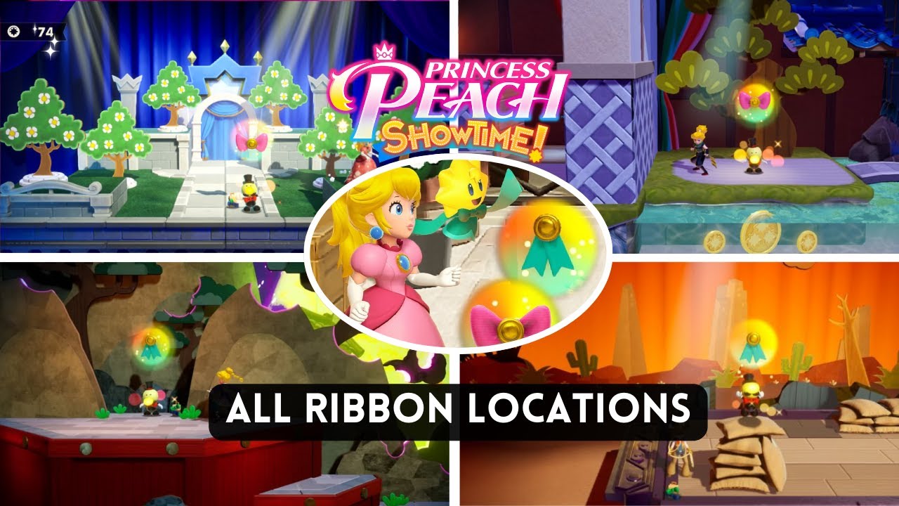 Princess Peach Showtime 🍑 : Compilation ALL Ribbon Locations - Complete ...