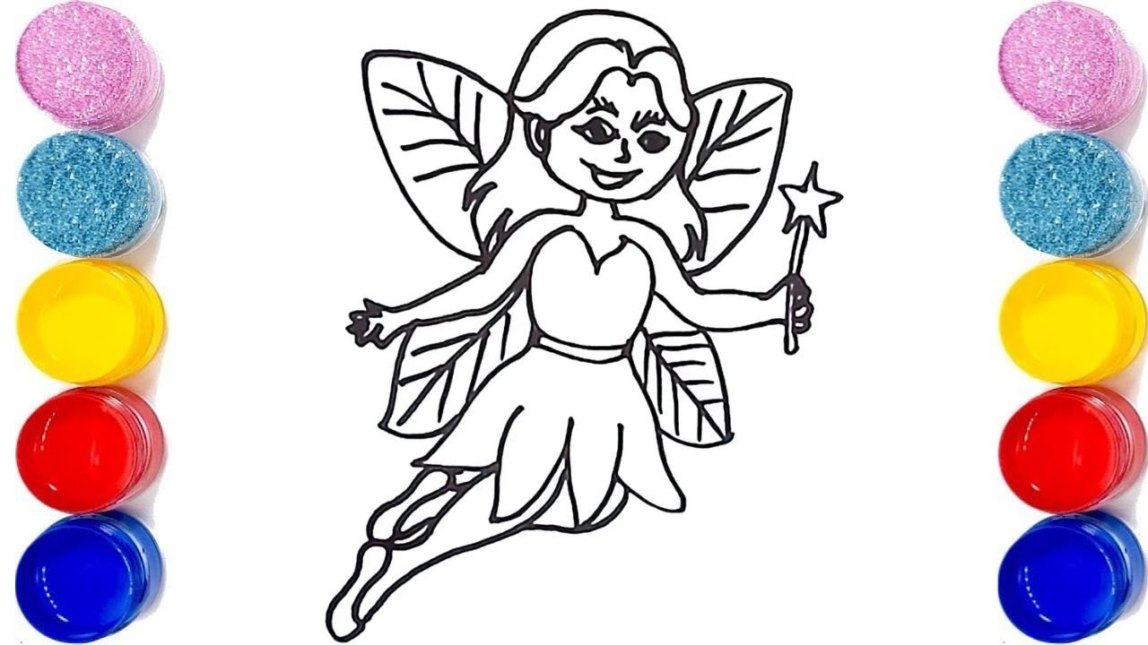 How To Draw A Fairy | Drawing And Coloring A Fairy With Flowers ...