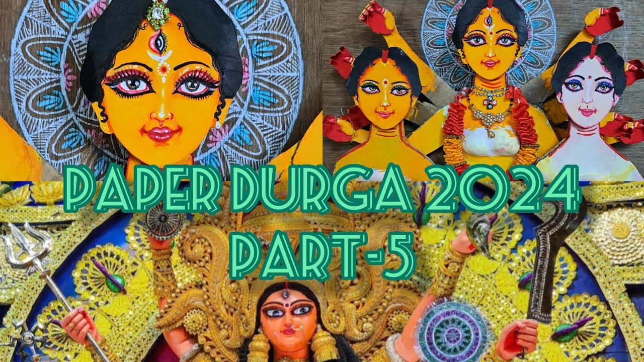 Paper Durga 2024 I🪷 Part 5🪷 I how I colour the Paper Maa Durga🪷 by ...