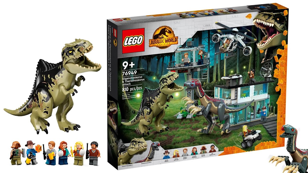EPIC Speed Build: LEGO 76949 Giganotosaurus & Therizinosaurus Attack ...