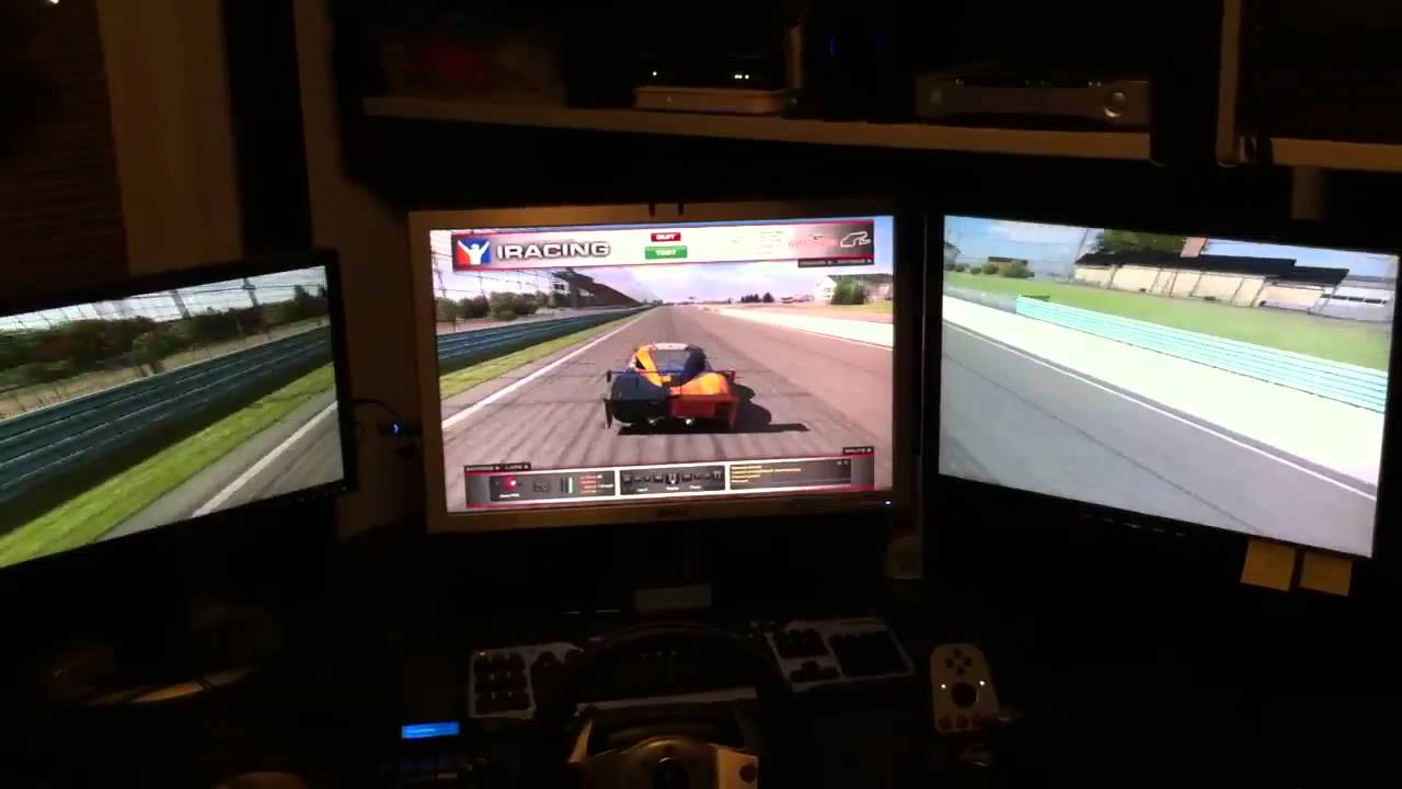 First 3 Monitor Setup Test with iRacing - YouTube