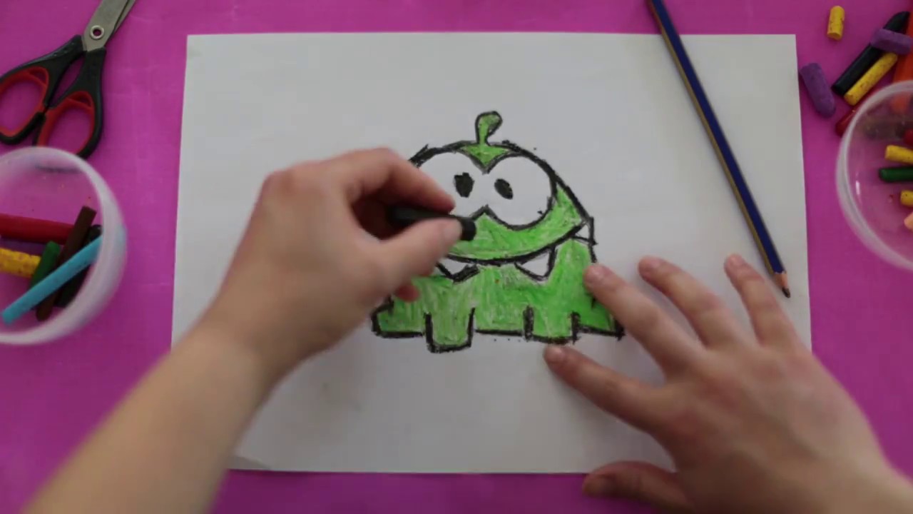 OM NOM | Cut The Rope | Kolay Om Nom Çizimi | Basic Om Nom Draw | How ...