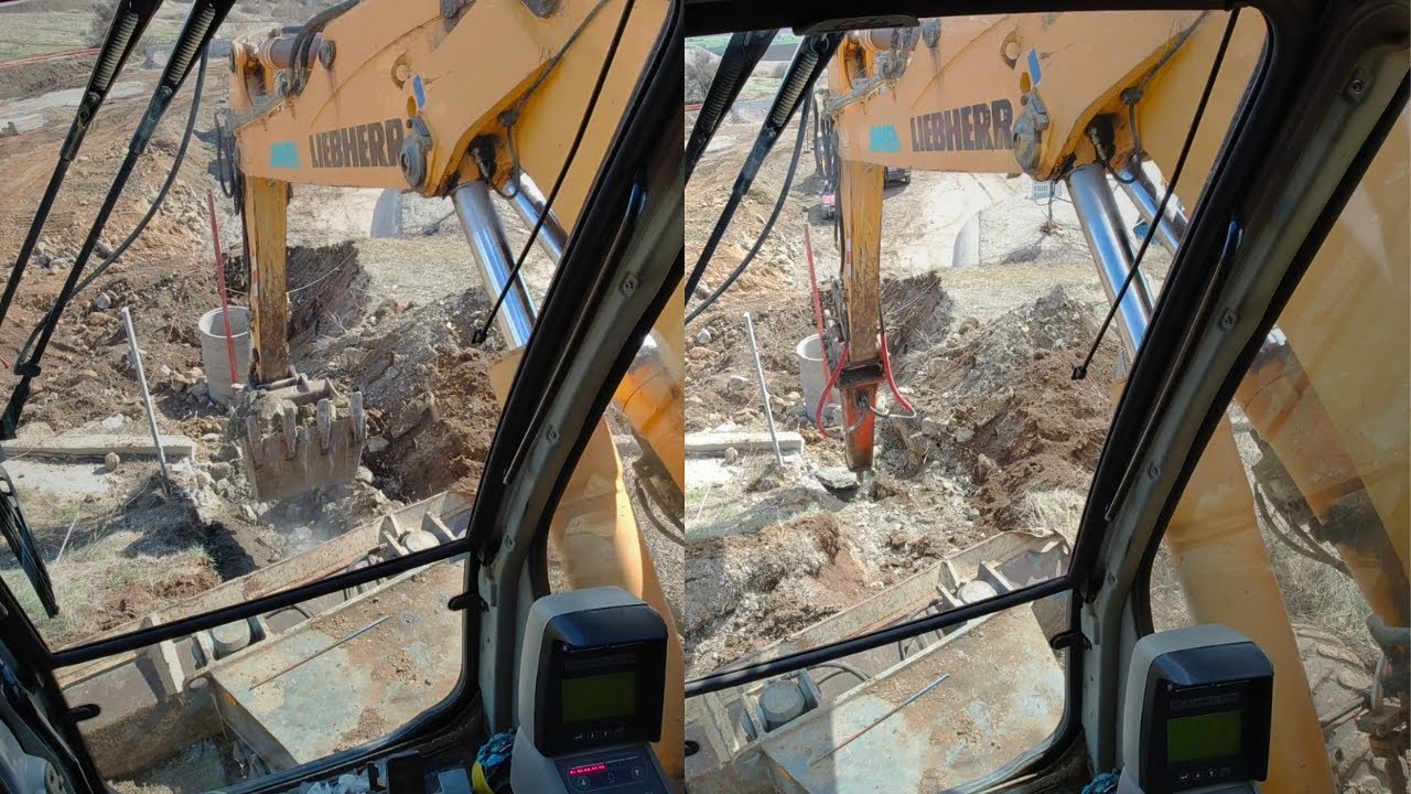 LIEBHERR 904 - Hammer And Bucket vs Solid Rock | Operator POV - YouTube