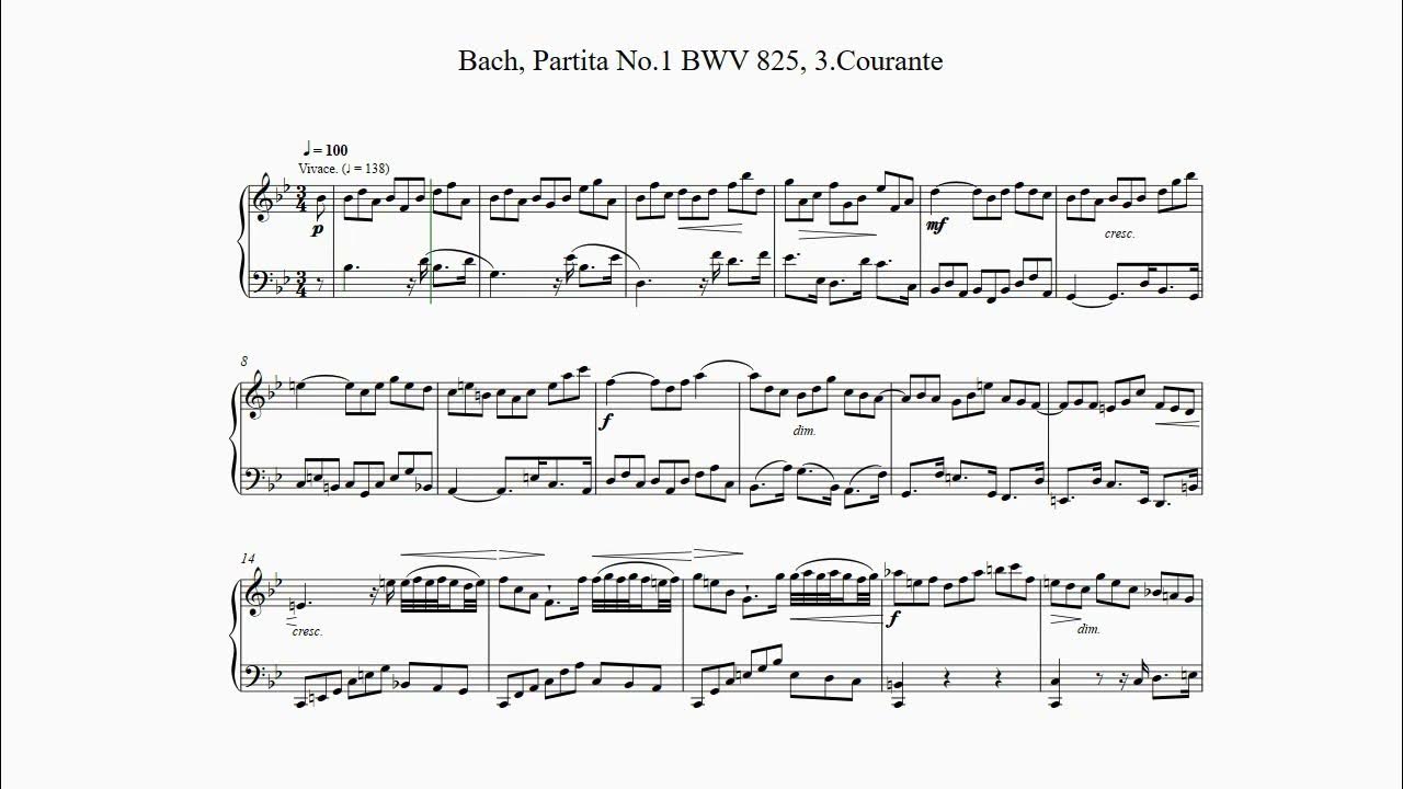 Bach, Partita No.1 BWV 825, 3.Courante - YouTube