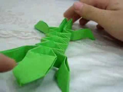 Origami Lizard Designed by Evan Zodl (Not a Tutorial) - YouTube