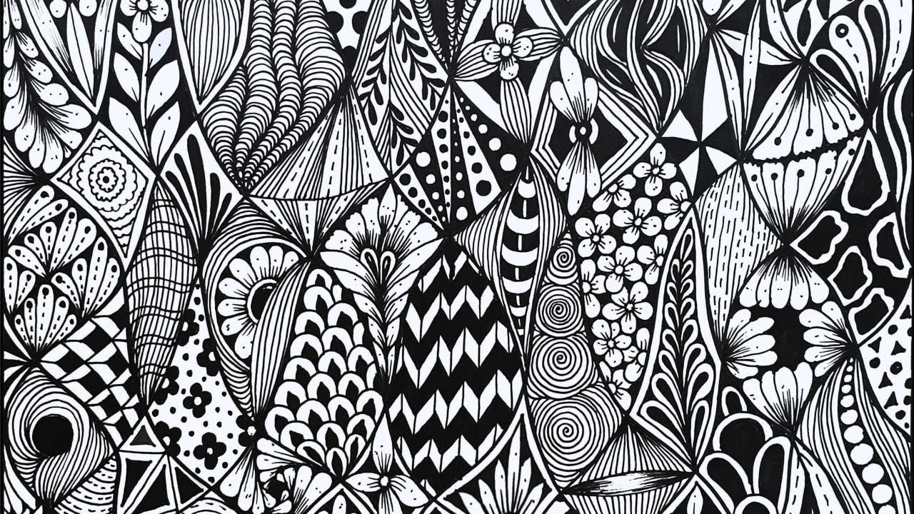 Easy Doodles for STRESS RELIEF Easy Doodle Patterns For Beginners - YouTube