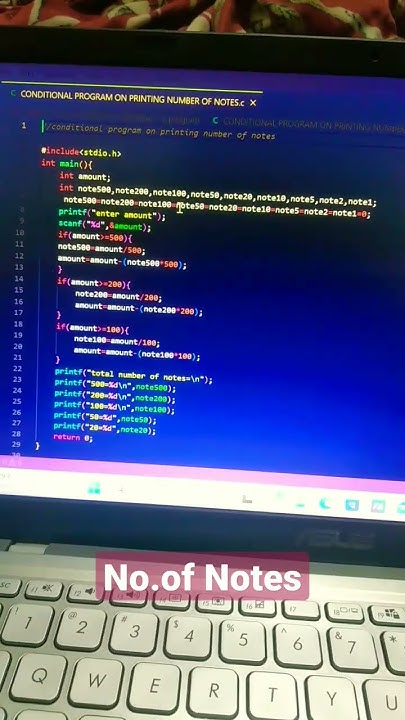 Printing Number Of Notes In C Language Clanguage Coding Code Programming Algorithm Logic
