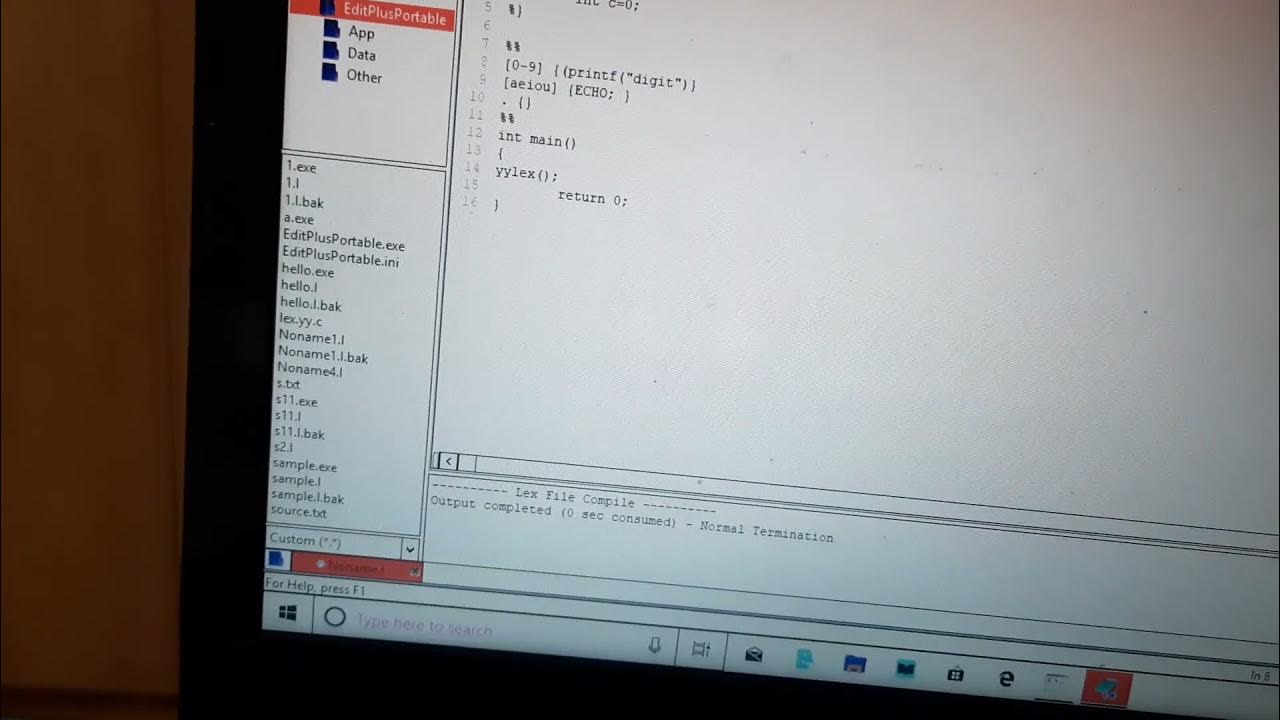 Executing LEX on Windows - YouTube