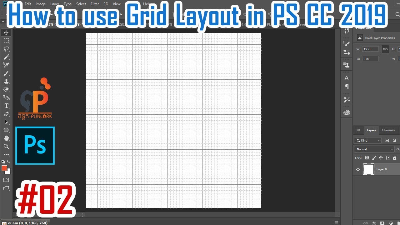 [#02] How to use Grid Layout in Photoshop CC 2019 | Chean Punlork - YouTube