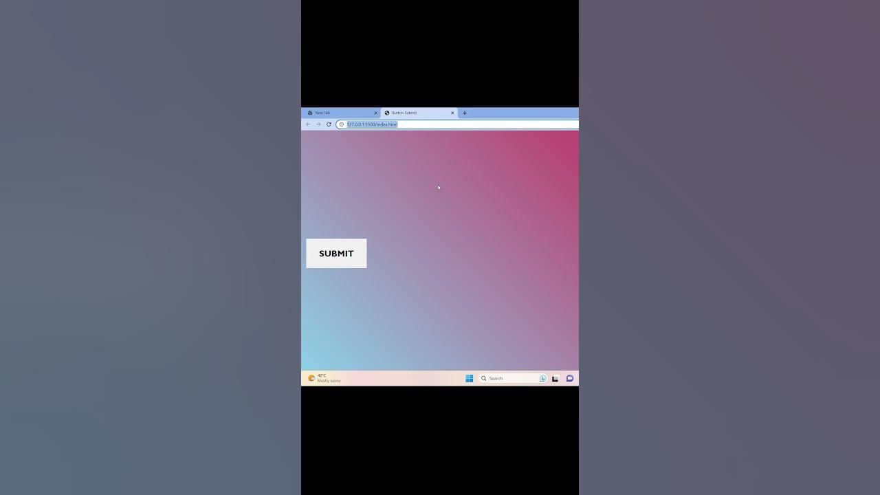 Submit Button Press Effect Using Css Html Html Css Tutorial Youtube