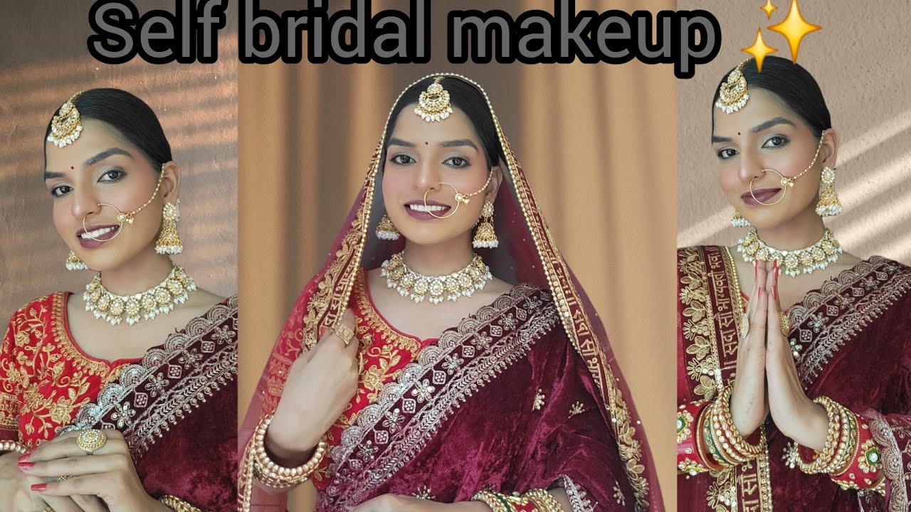 Bridal makeup tutorial ️// self Bridal makeup 💄 - YouTube