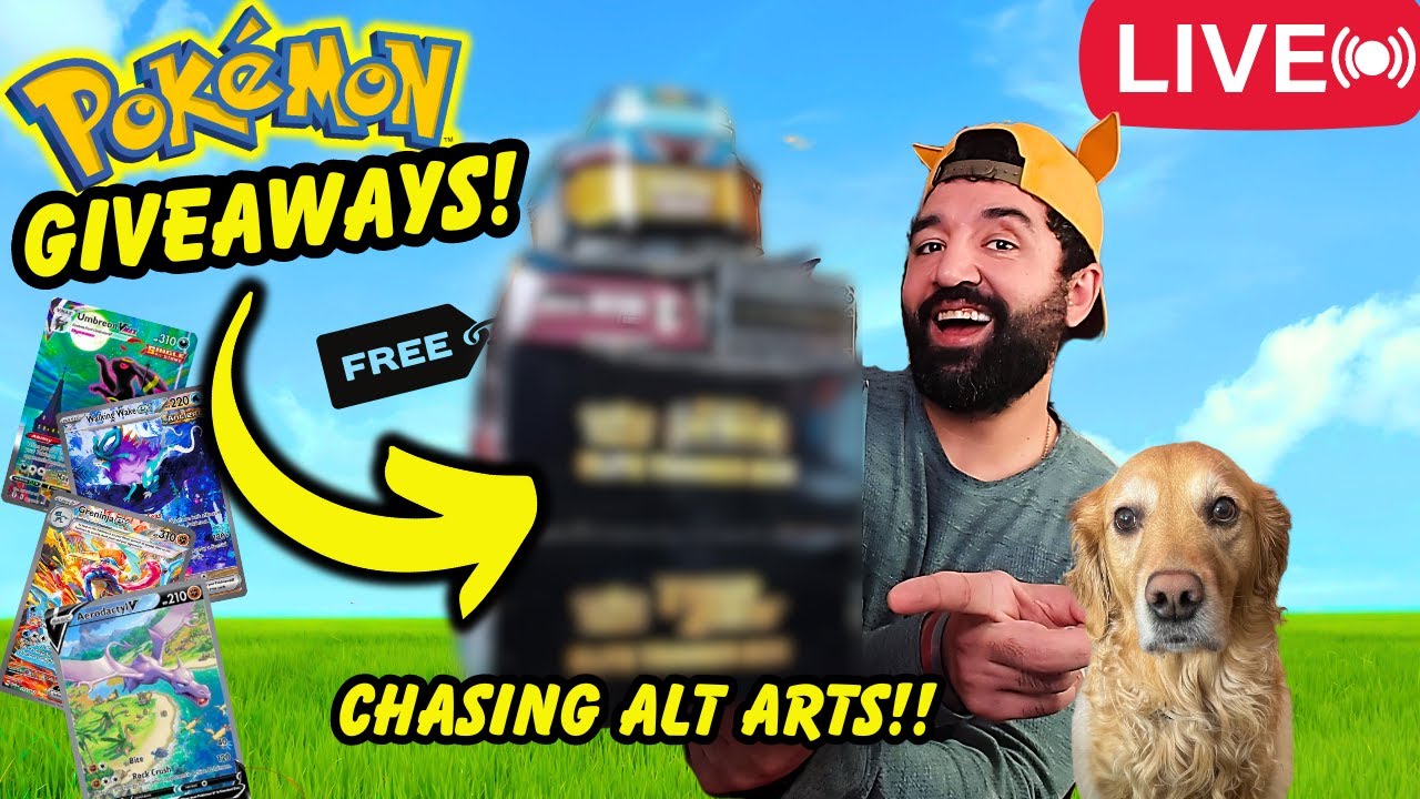 LIVE🔴 Giving Away Pokemon Cards from an EPIC Pokemon Hunt - YouTube