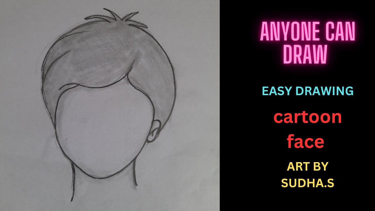 How to draw cartoon Face Outline #13 for kids|Basic drawing|Easy ...