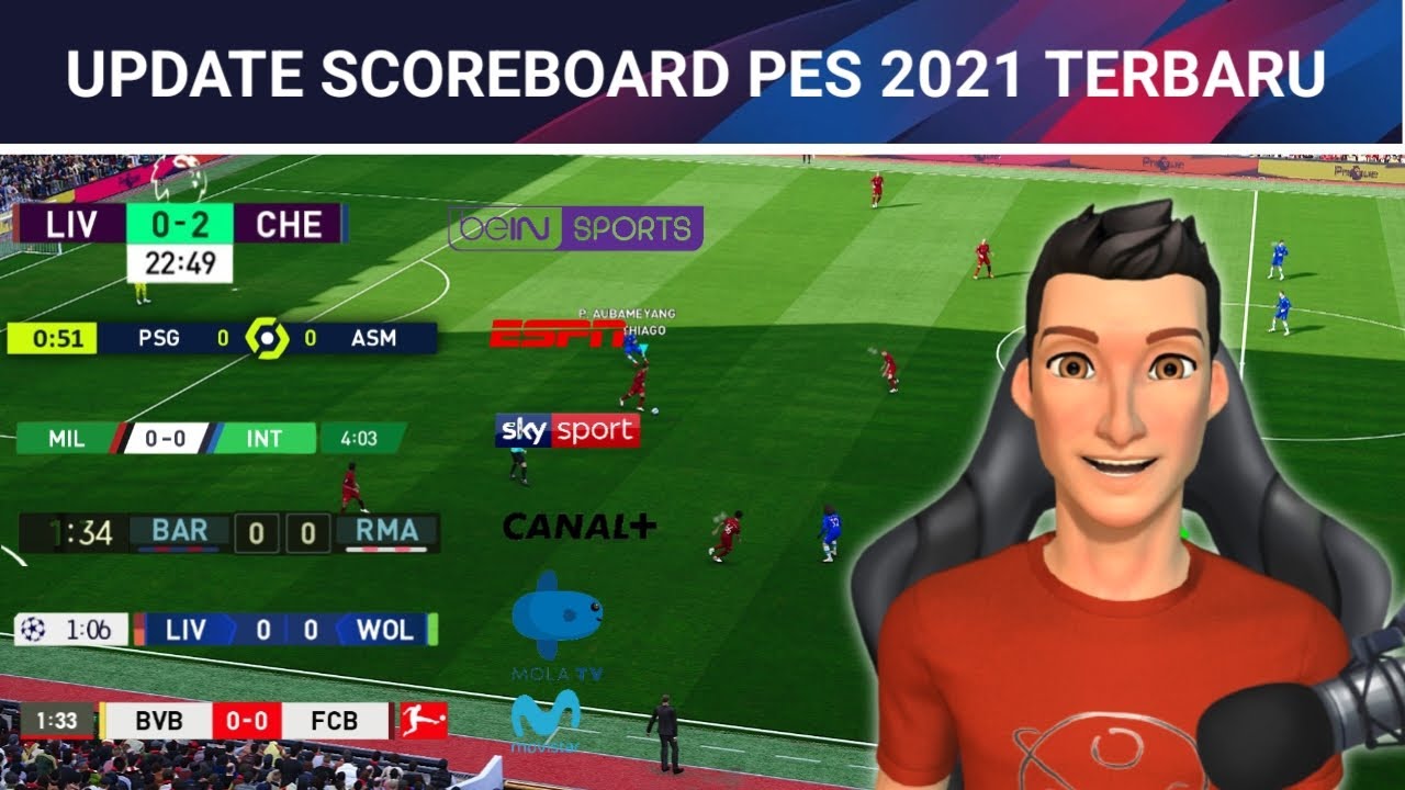 CARA UPDATE SCOREBOARD PES 2021 FULL LIGA, EPL, LA LIGA, BUNDESLIGA ...