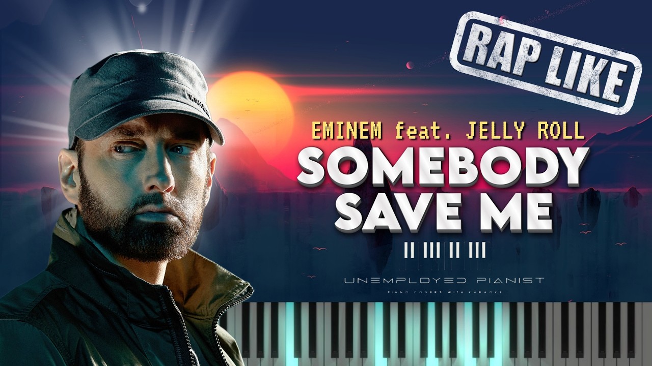 RAP LIKE Eminem - Somebody Save Me (feat. Jelly Roll) Piano karaoke ...