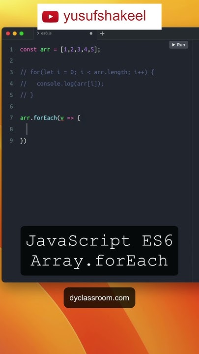 ES6 Array forEach method #shorts - YouTube