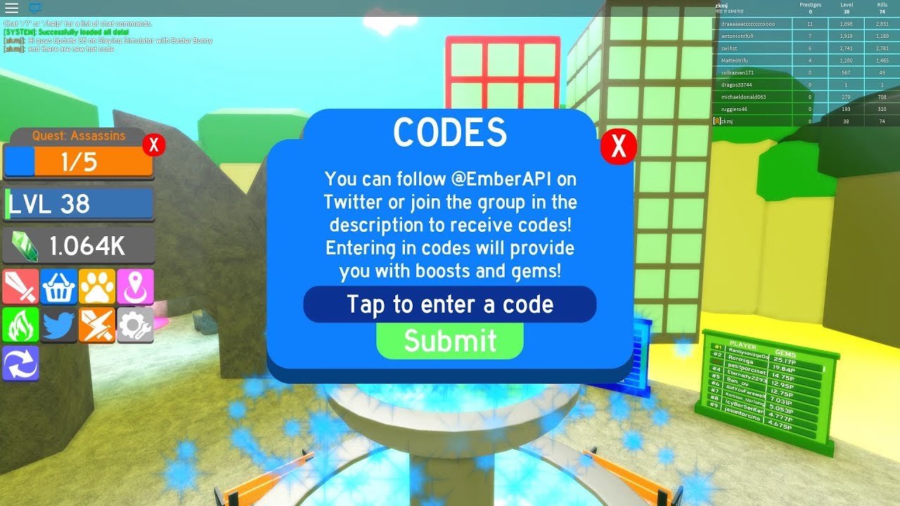 Roblox [CODE, 🐰 EASTER!] ⚔️ Slaying Simulator - YouTube