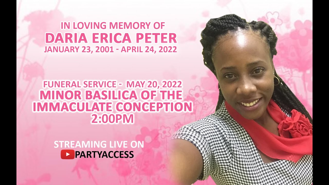 Funeral Service Of Daria Erica Peter - YouTube