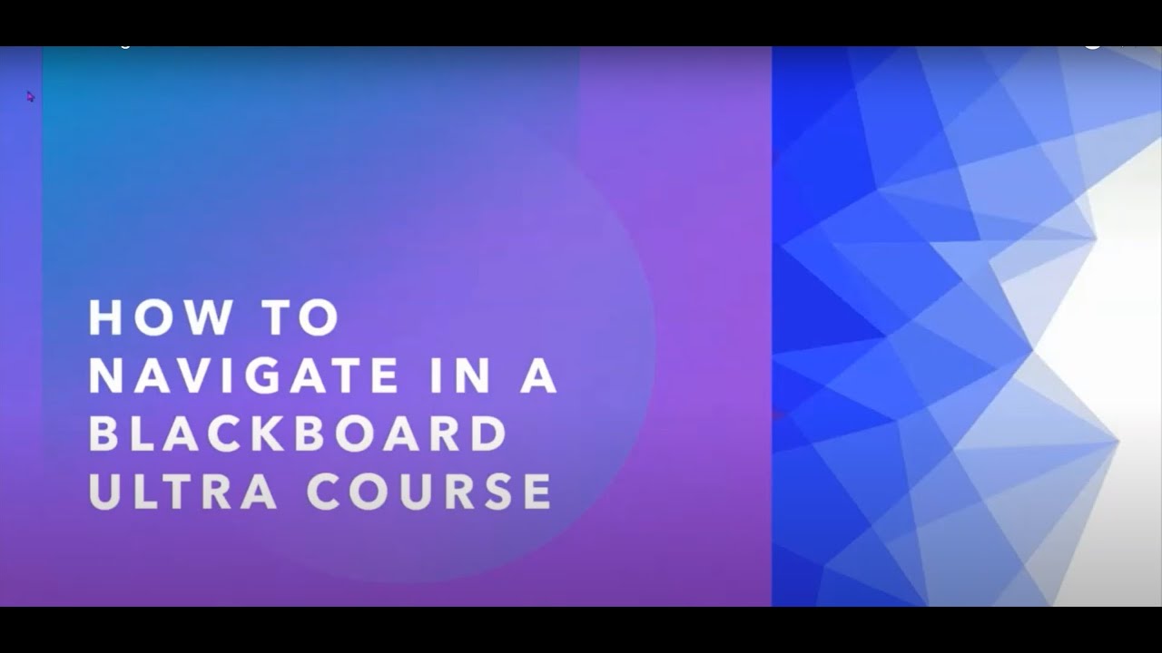 How to navigate in a Blackboard Ultra course - YouTube