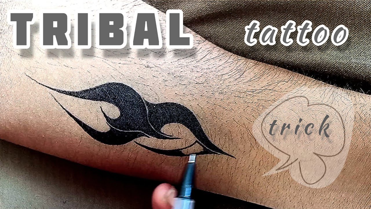 TRIBAL TRICK TATTOO |BLACKART - YouTube
