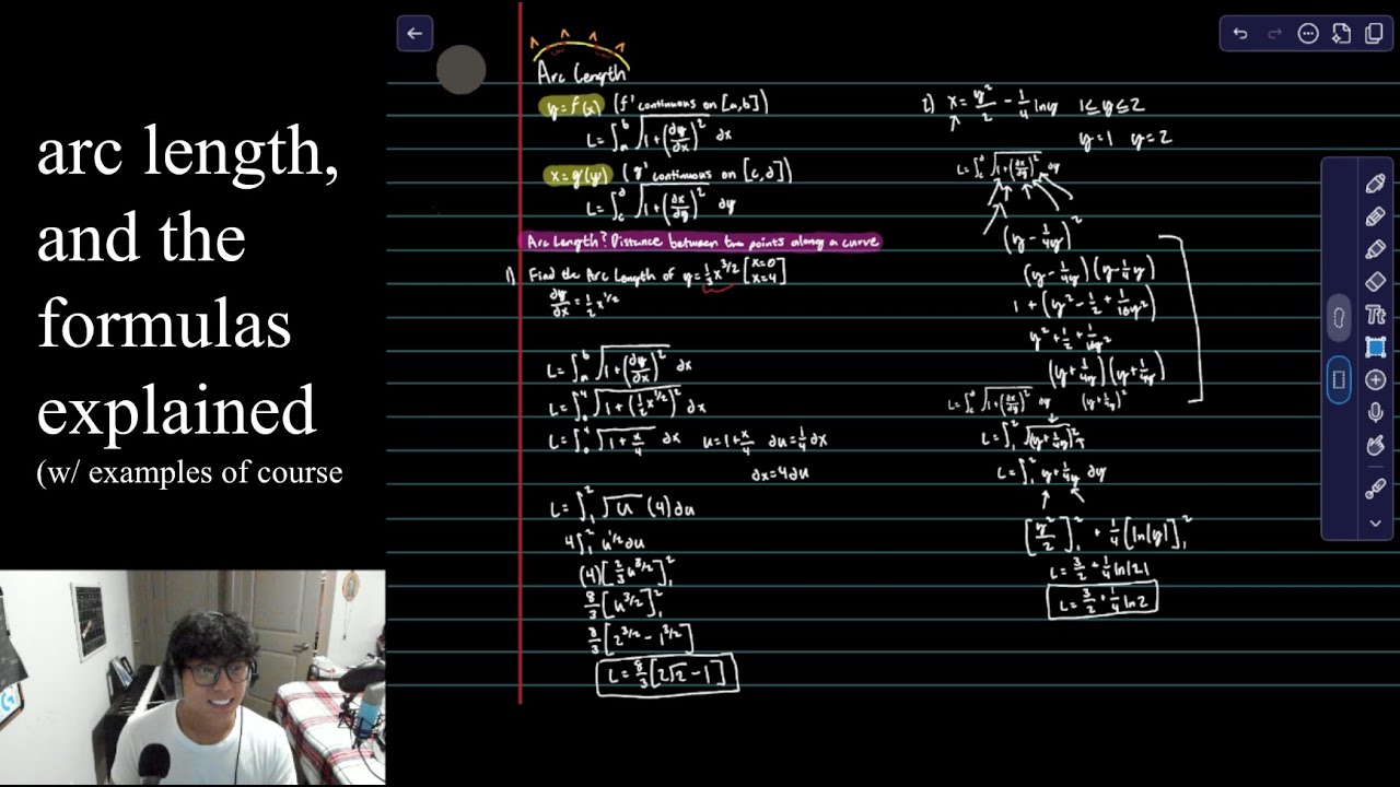 arc length, and the formulas explained (w/ examples of course) - YouTube
